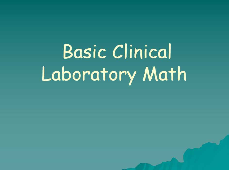 Basic Lab Math Recording