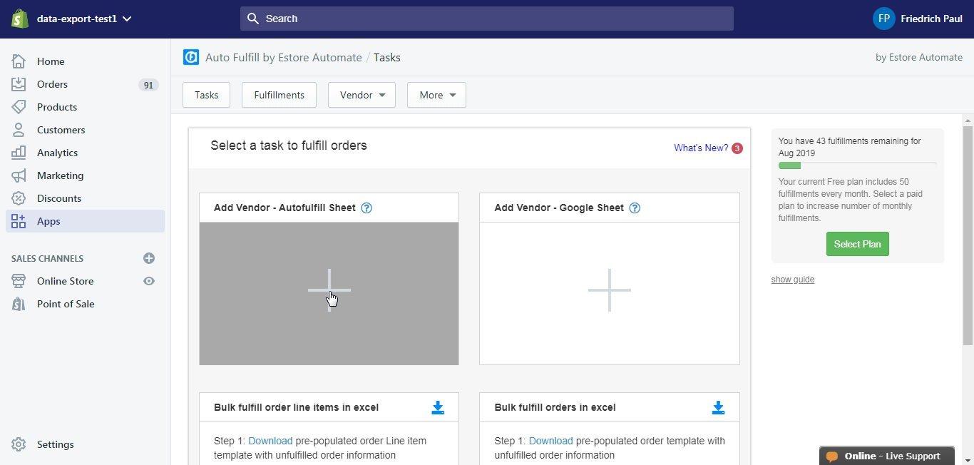Fulfilling Orders Through Vendor Link