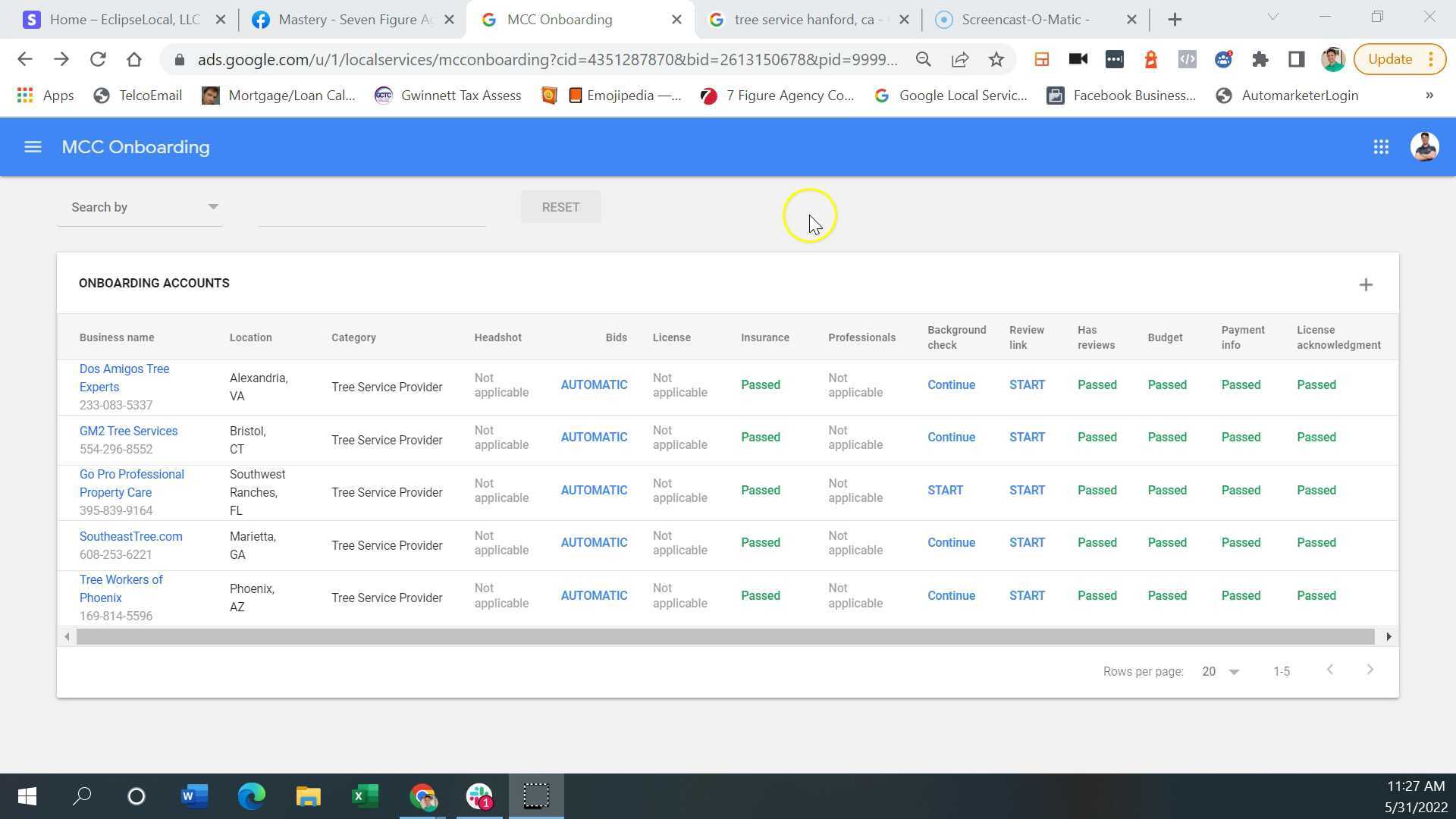 Google LSA (Guaranteed) setup
