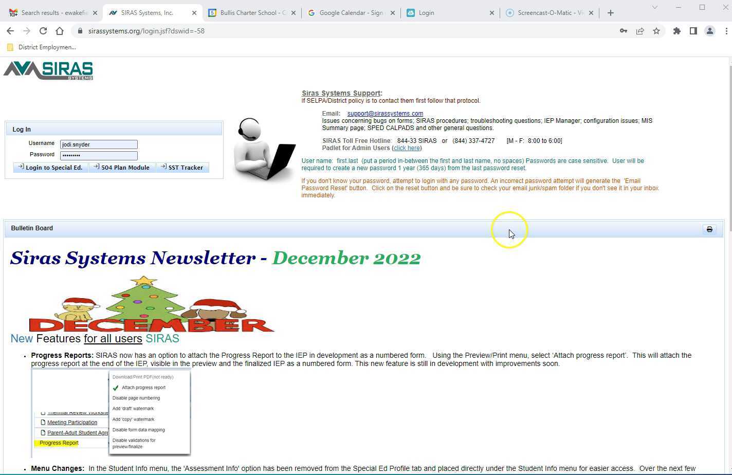 BULLIS: How to create meeting notices in Siras & Send to Parent