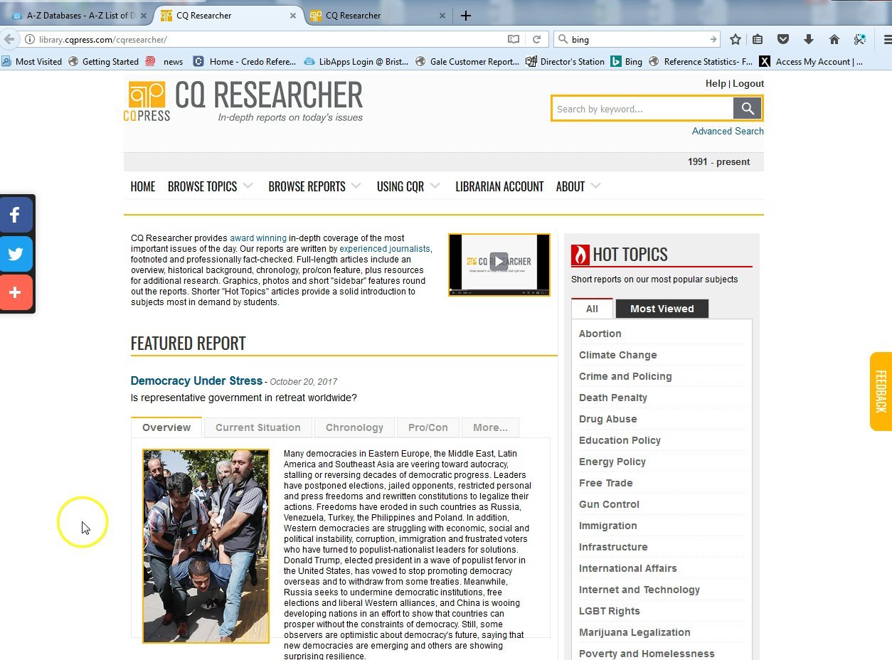 CQ Researcher Tutorial