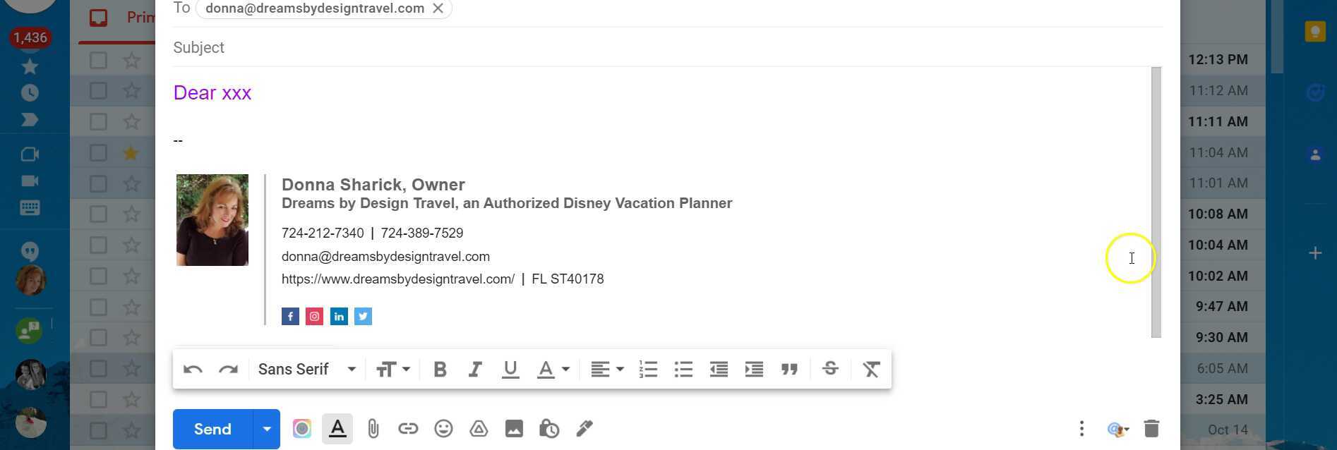 Inserting a Clickable link into your Email