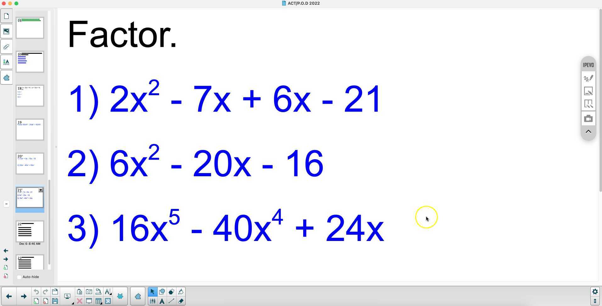 Adv. Algebra II (2.6C cont.) Lesson Video