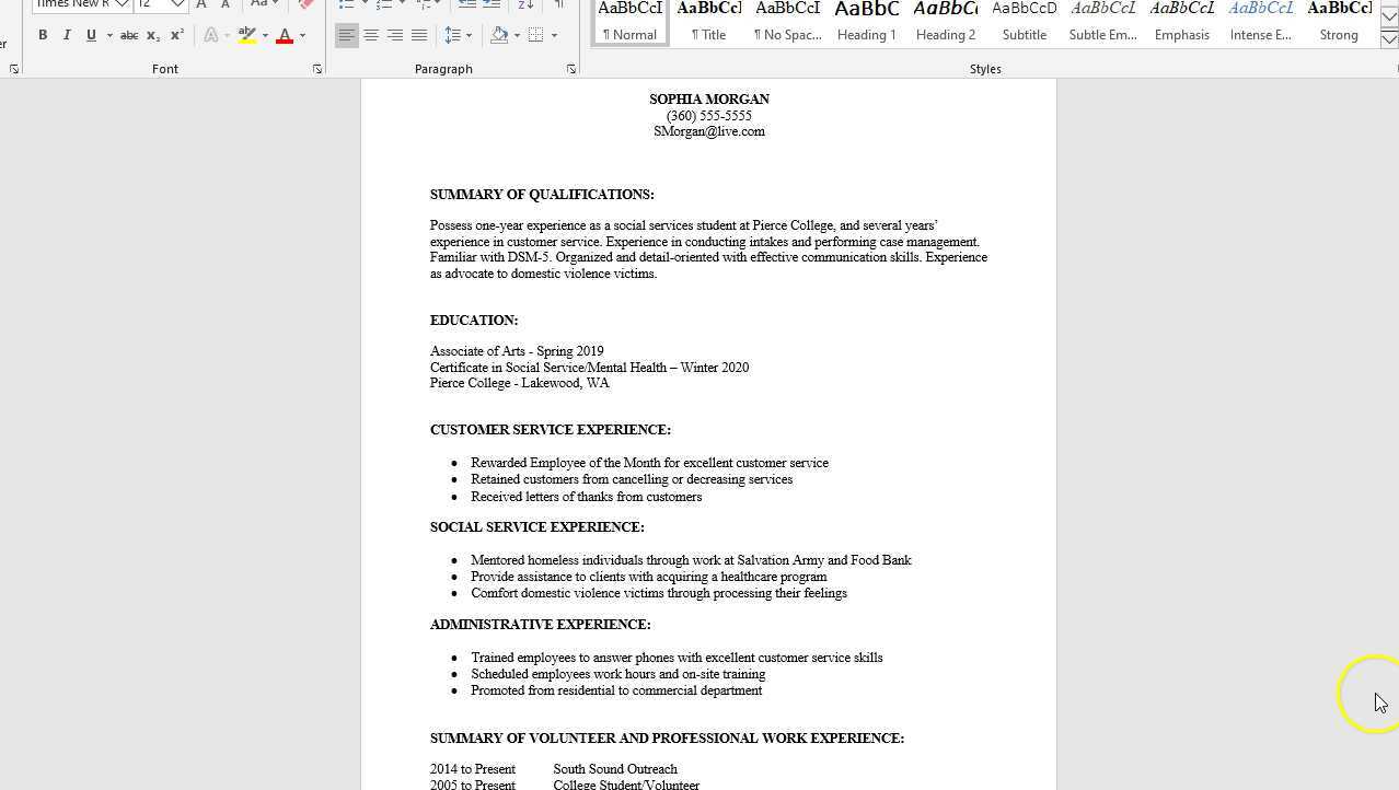 Functional Resume Explanation