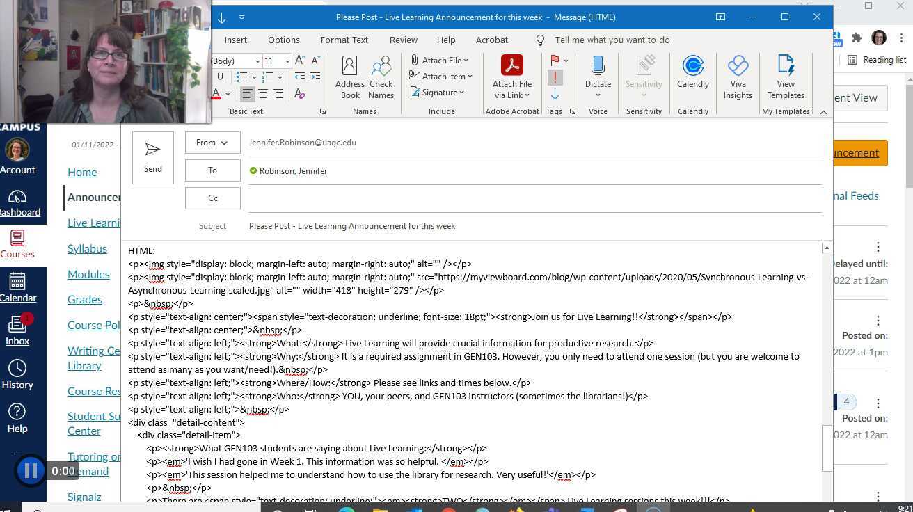 Embed HTML Code in Announcements