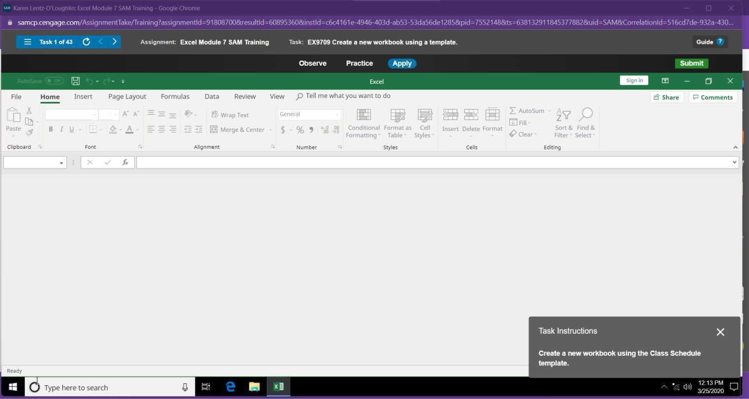 CSC116 Excel Module 7 SAM Training