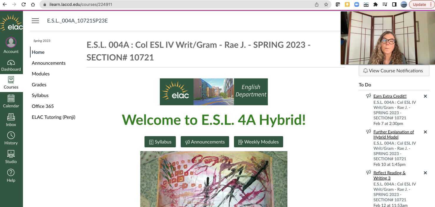 ESL 4A Spring 2023 Week 3 Video Roadmap