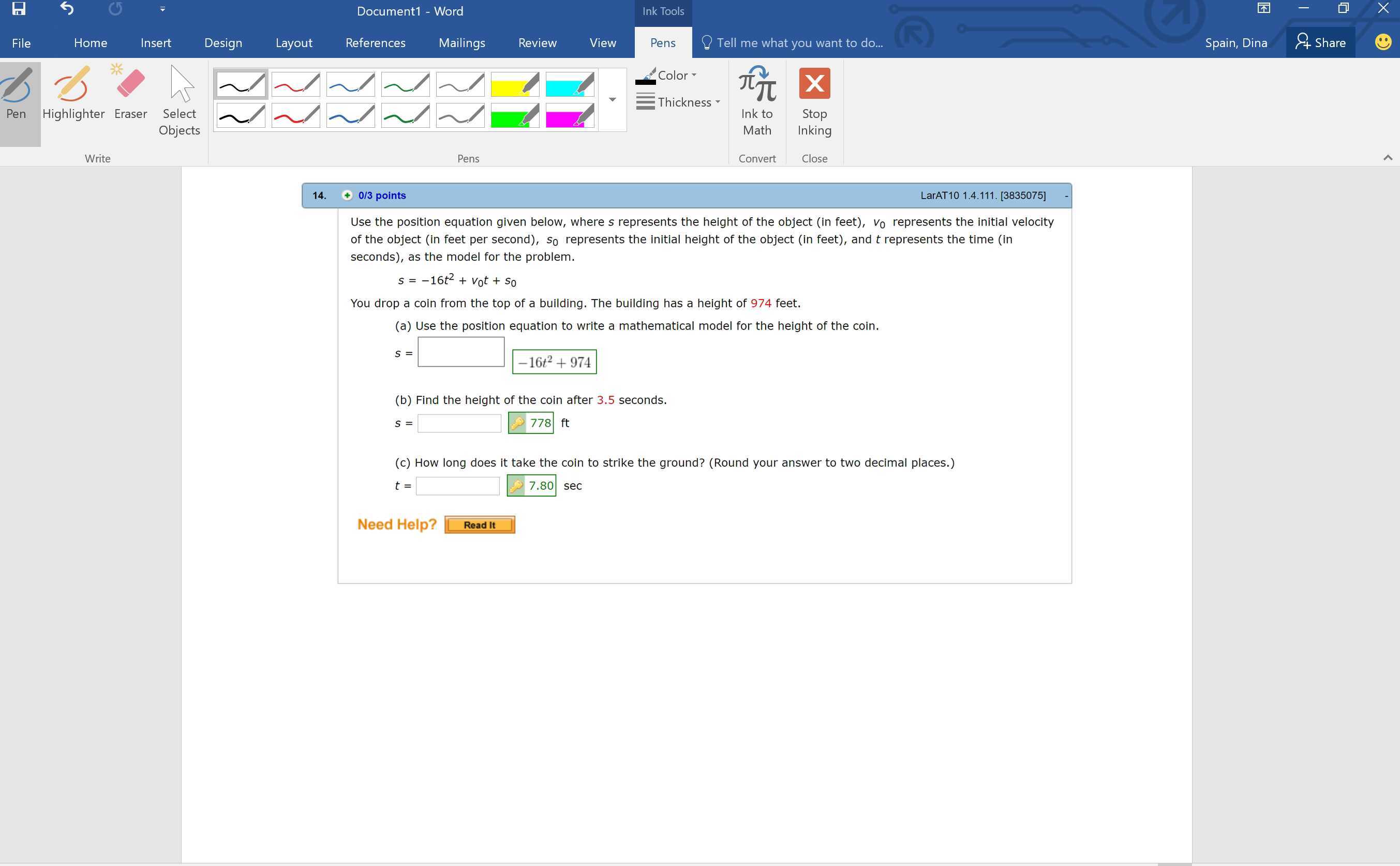 MAT 110 Sect. 1.4 #14