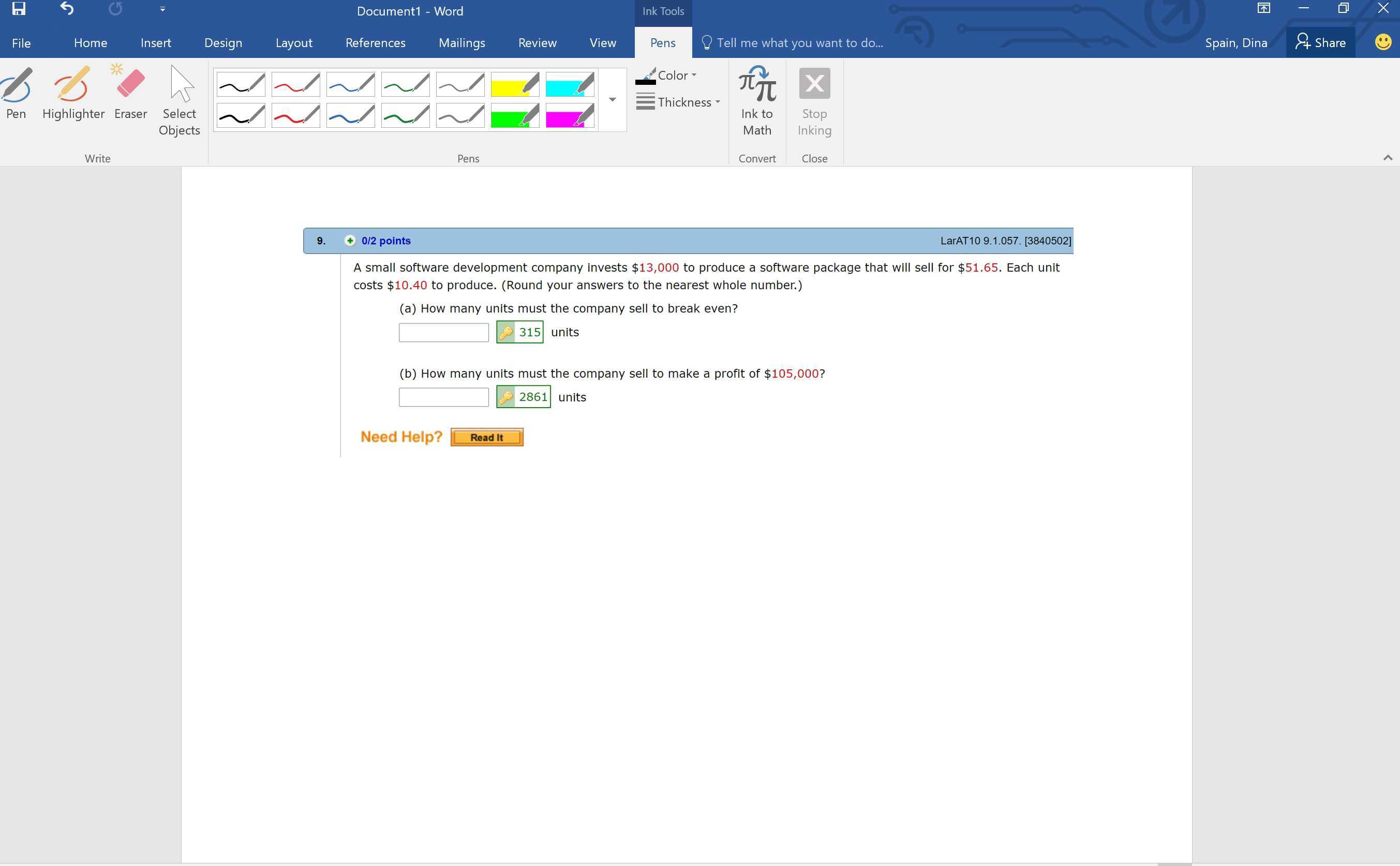 MAT 110 Sect. 9.1 #9