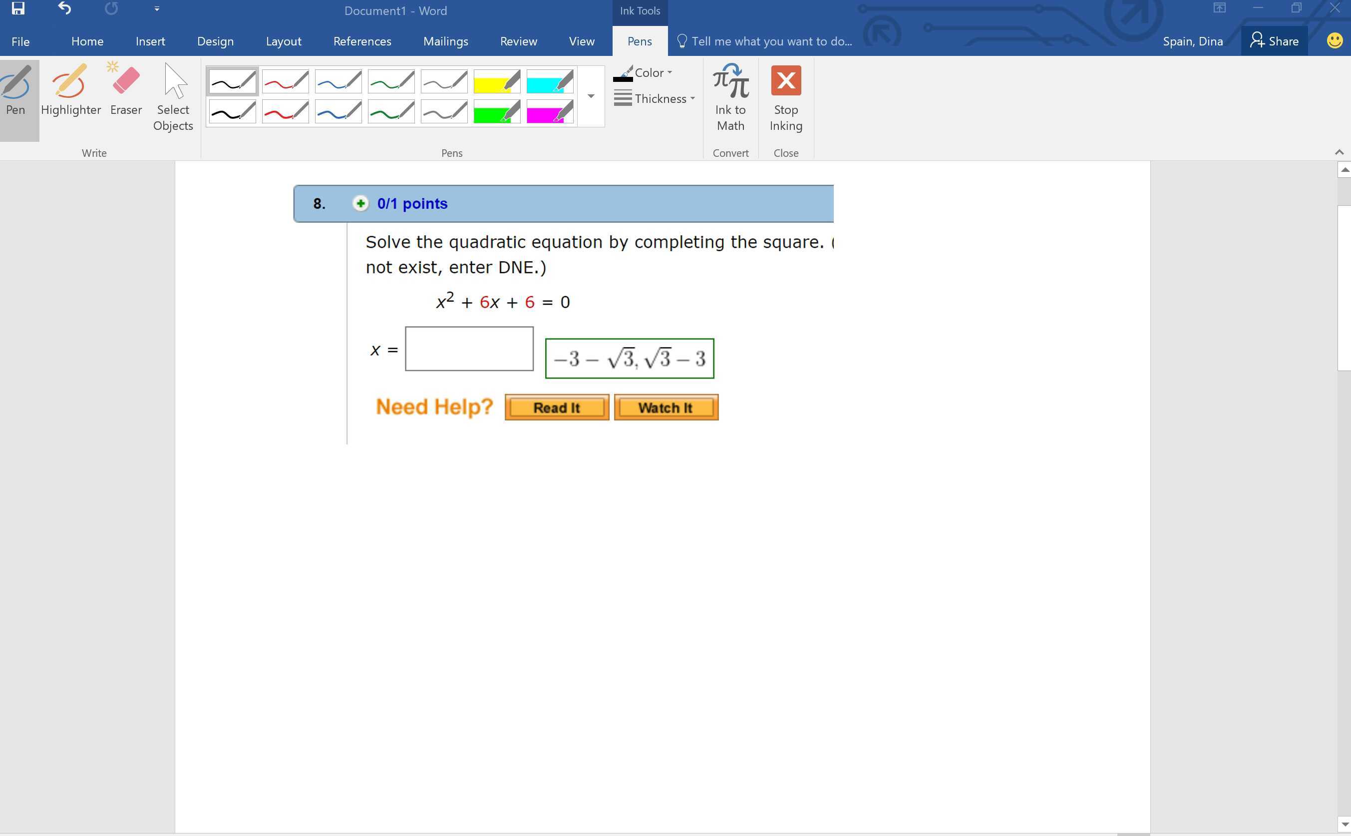 MAT 110 Completing the Square