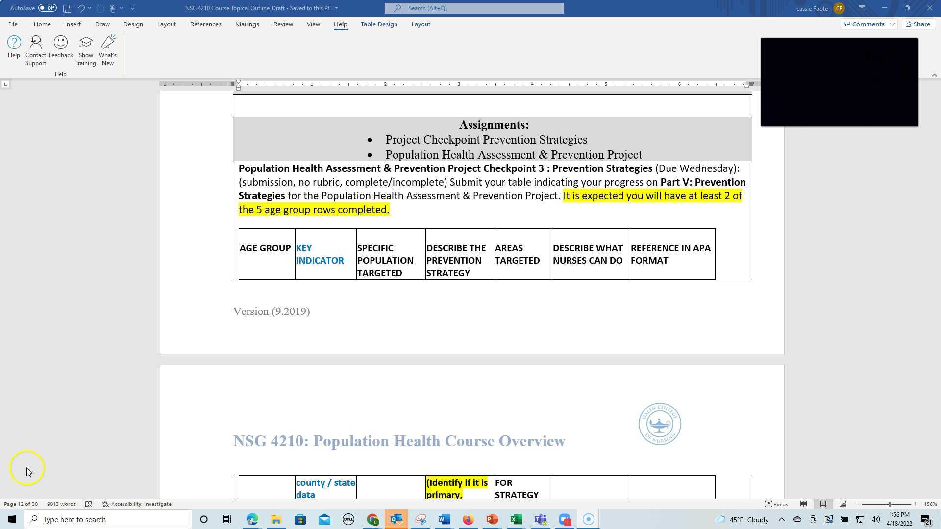 Assignment Tutorial for Population Health Assessment & Prevention ...
