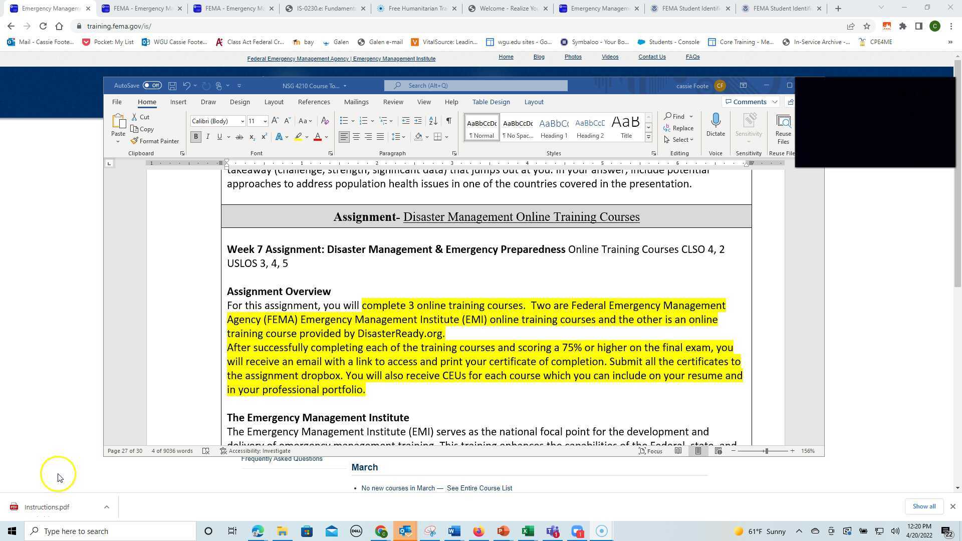 Assignment Tutorial for Disaster Management & Emergency Prefarendess ...