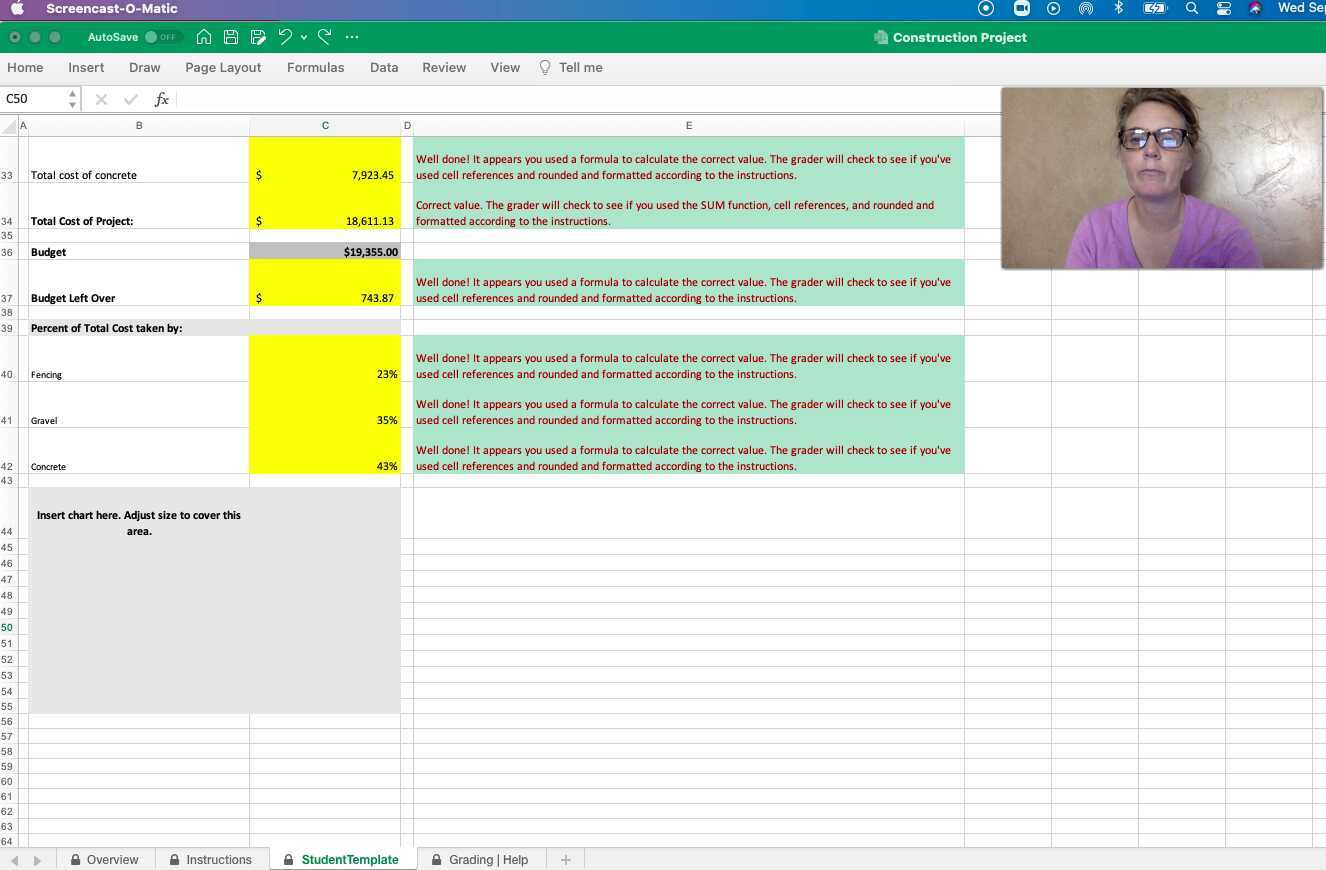 Construction Project: Pie Chart