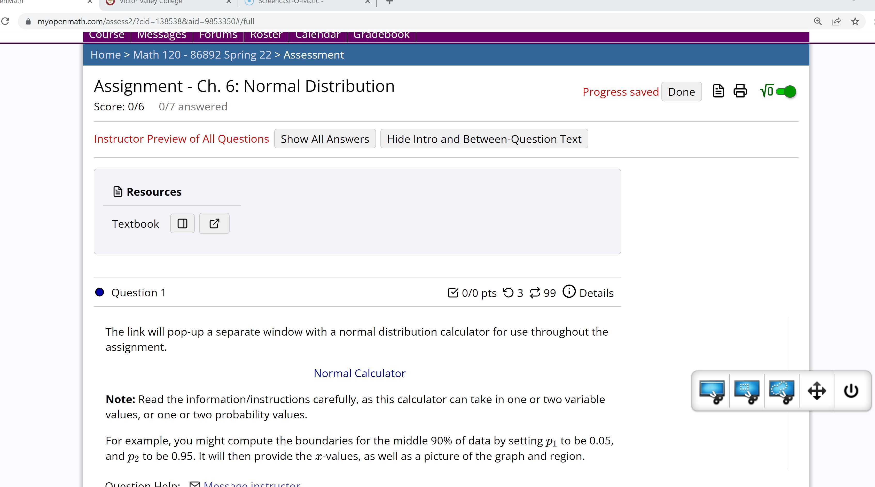 Using the Online Calculator for the Normal Distribution