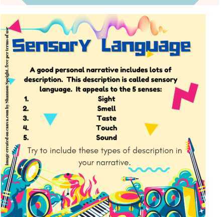 Sensory Language, Shannon Speight and Jennifer Crane, Canva and ...