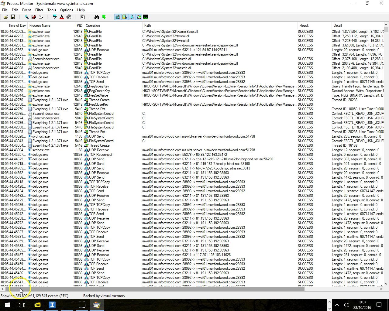 MS Process Monitor - checking DB4S