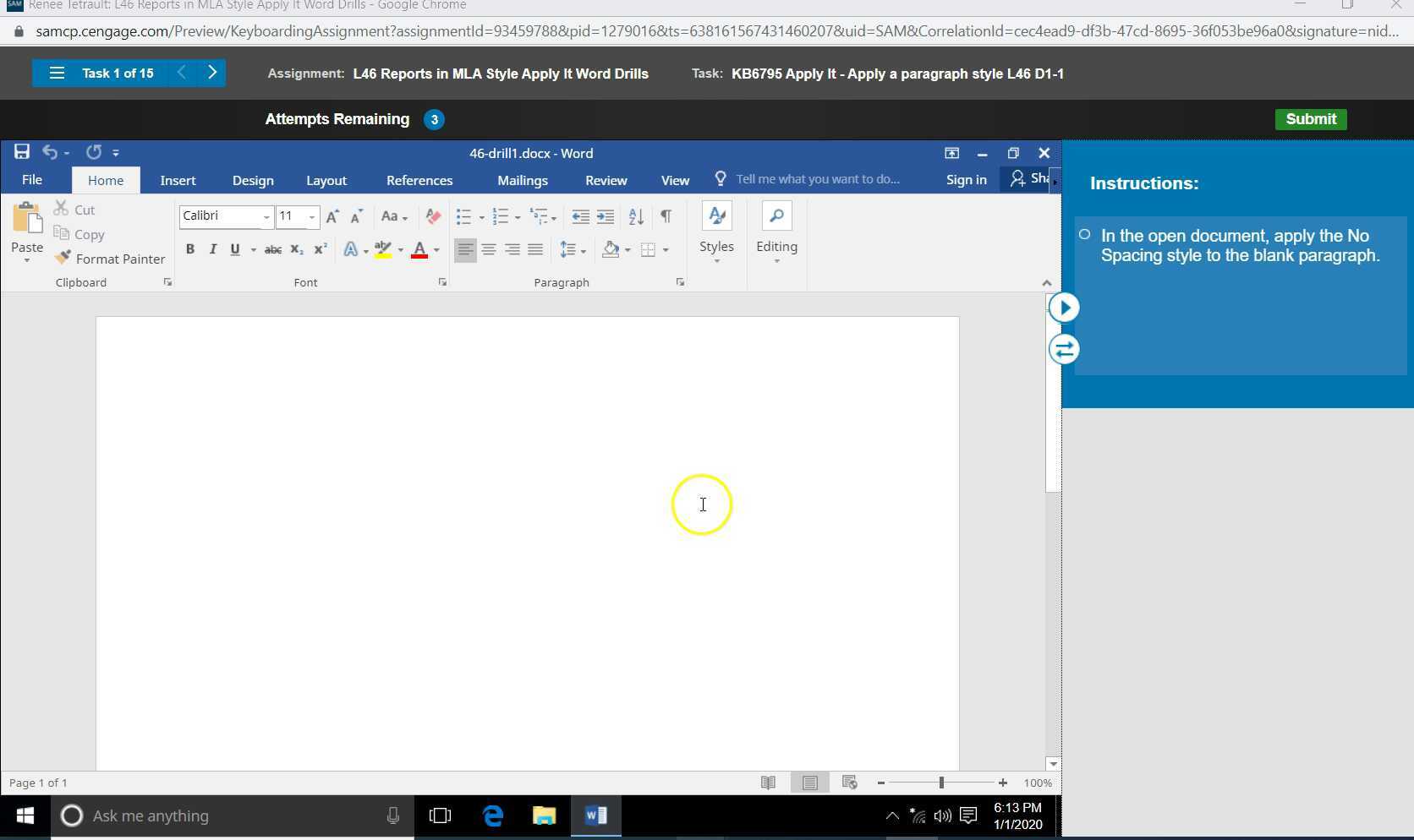 Apply It Word Drills Lesson 46
