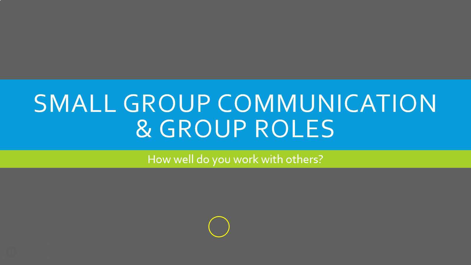 2023 Small Group Communication #1