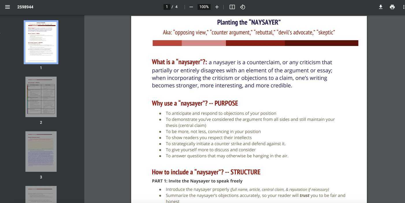 Planting the "Naysayer"