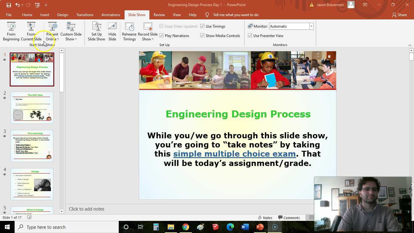 Slideshow Presentation, Engineering Design Process