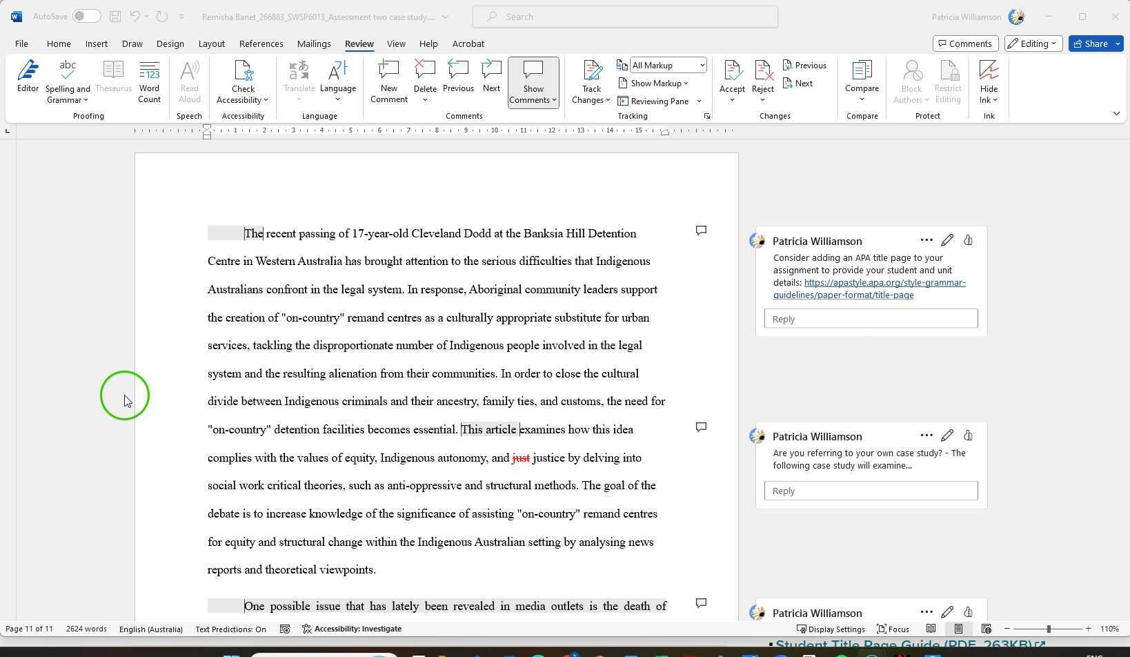 17/11/2023 Remisha Banet 266883 SWSP6013 Ass. 2