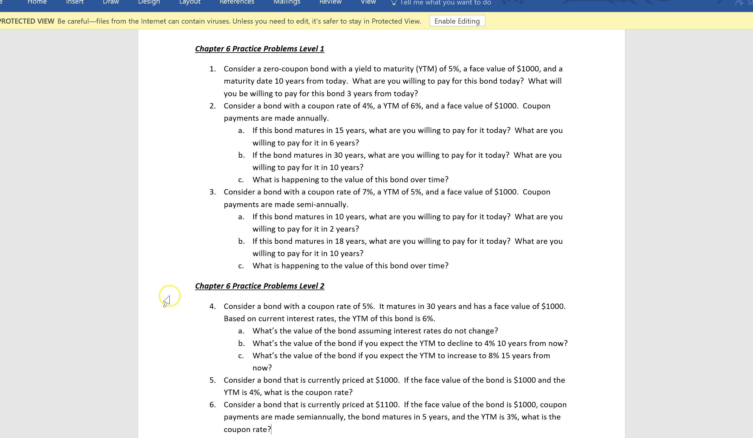 Chapter 6 Practice Problems