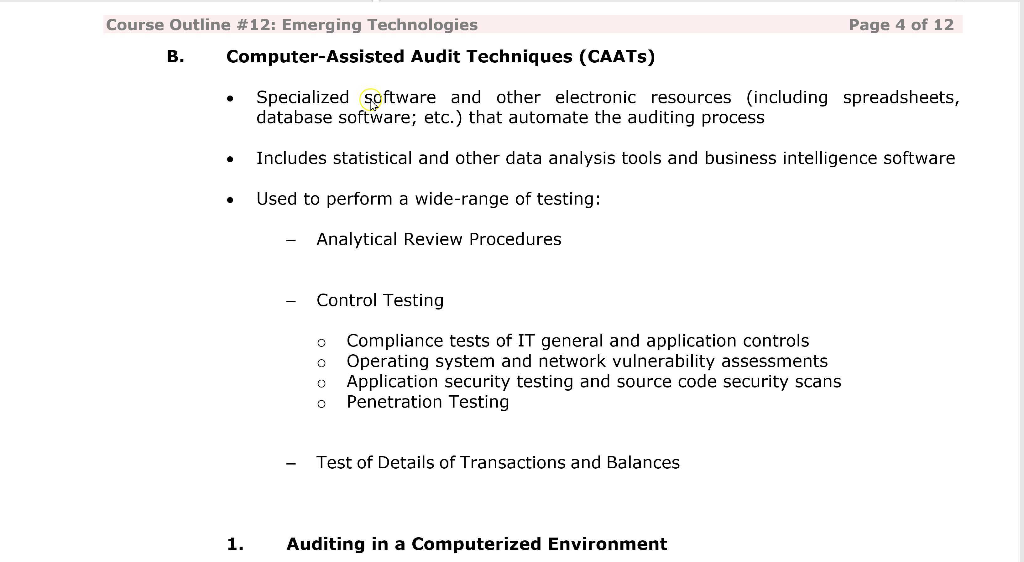 Computer-Assisted Audit Techniques (CAATs)