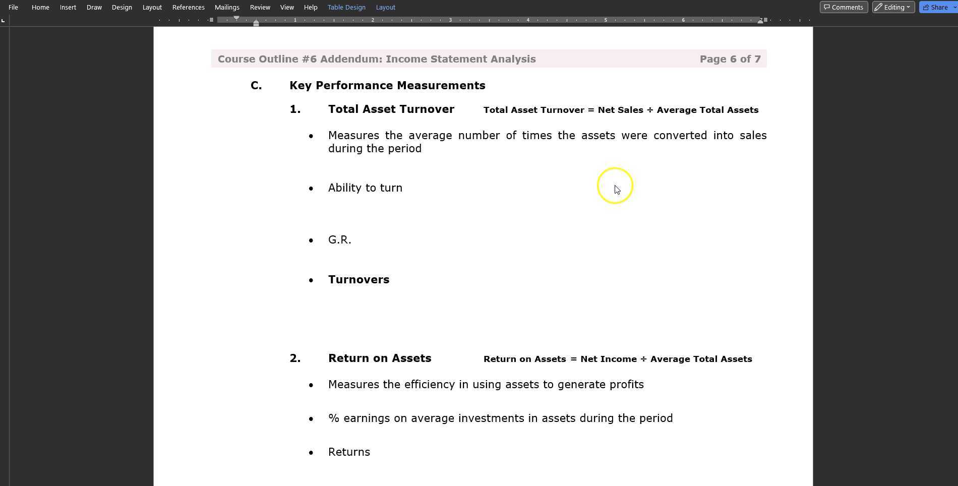 Performance Measurements