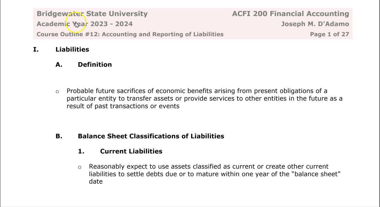 Introduction to Liabilities