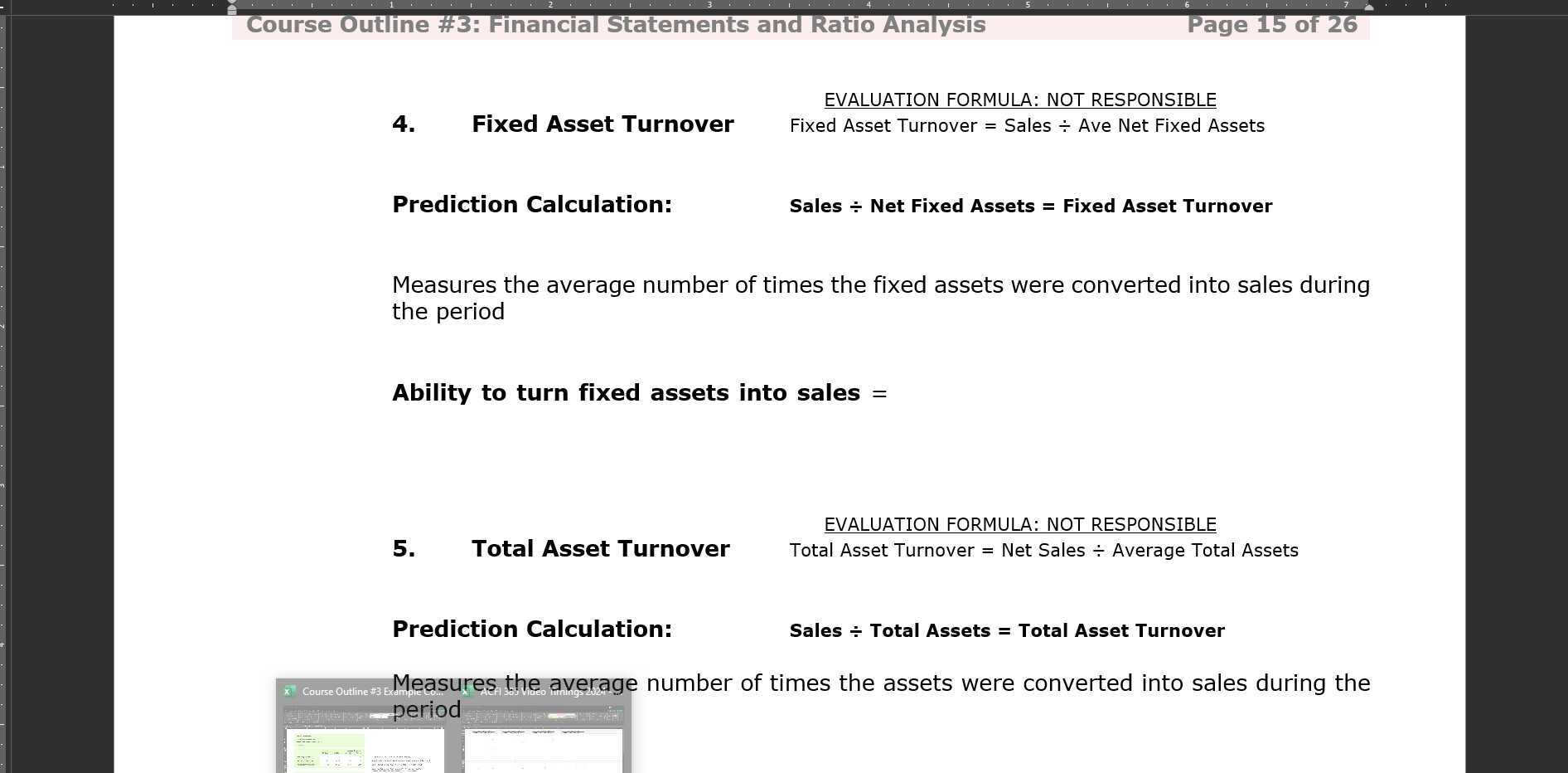 Long-Term Asset Management Analysis