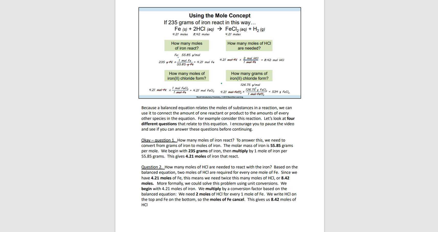 Chapter 7 Mole Ratio In Balanced Equations Part 2 chapter-7-mole-ratio-in-balanced-equations-part-2