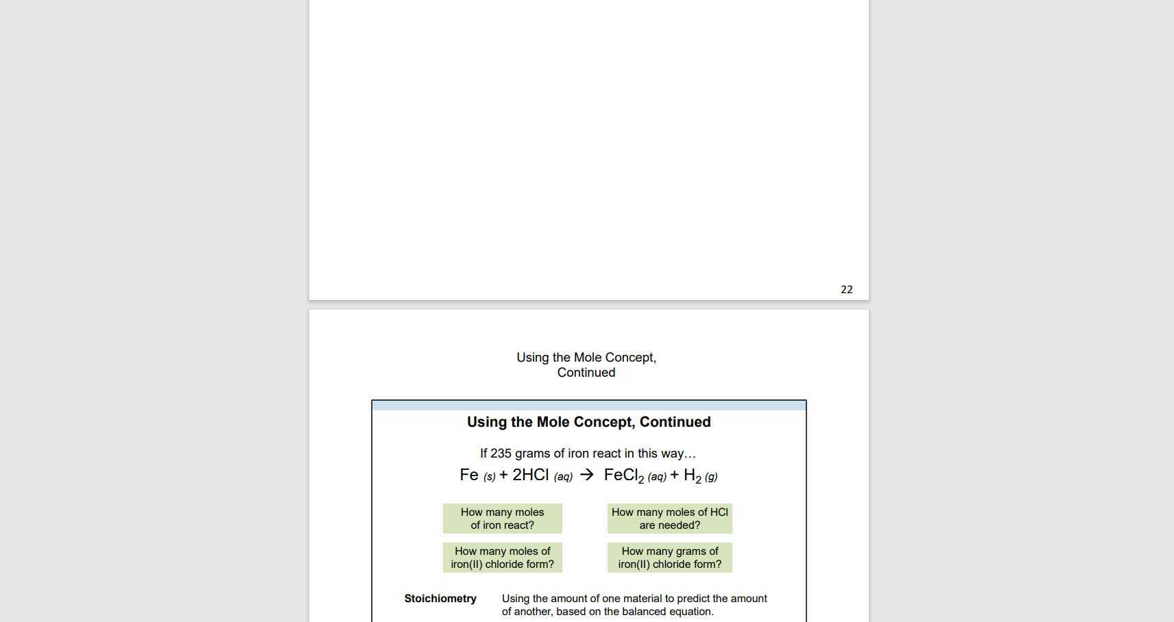 Chapter 7: Mole Ratio in Balanced Equations (Worked Examples)