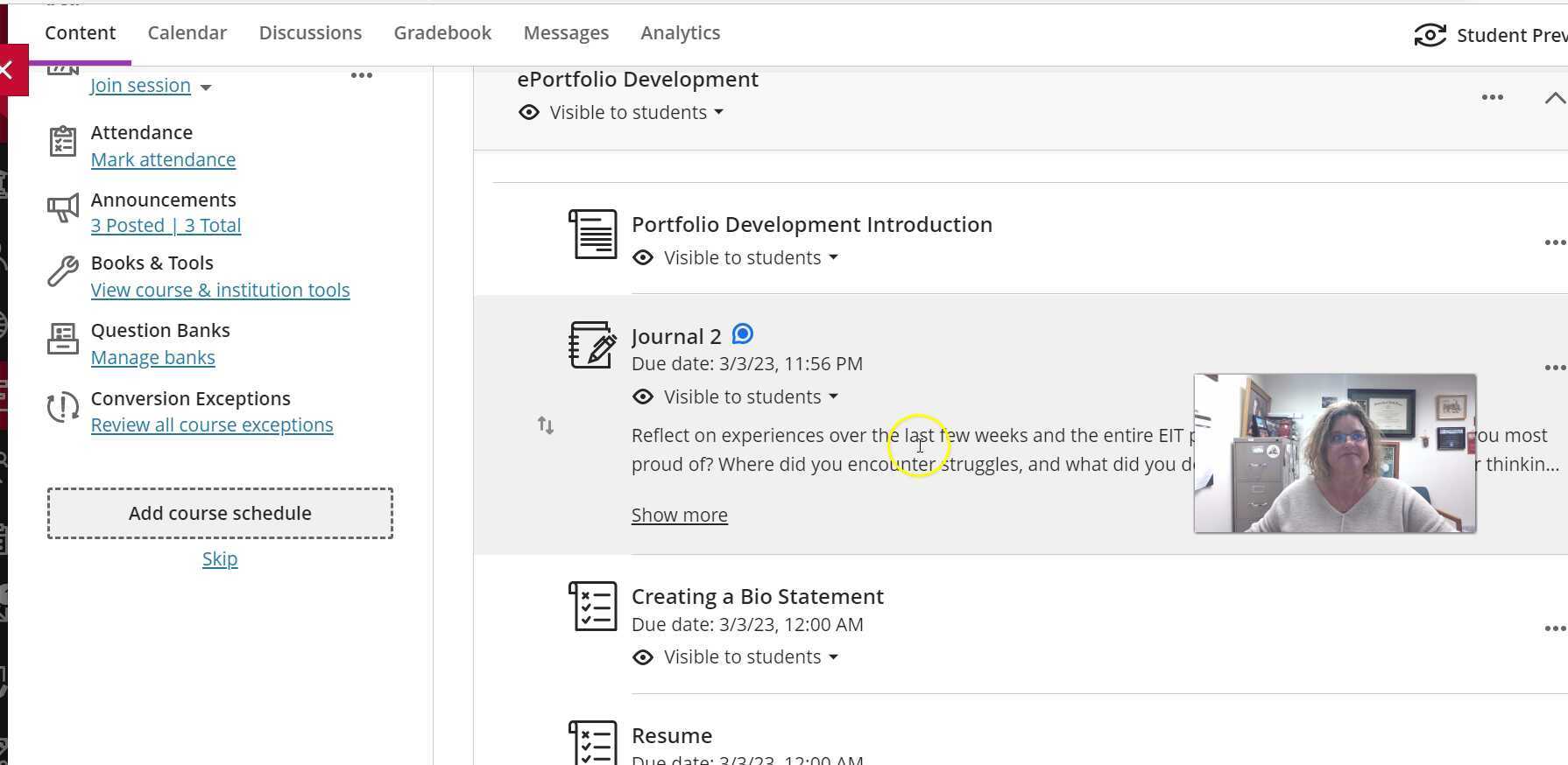 EDUA 6383 ePortfolio Overview Video