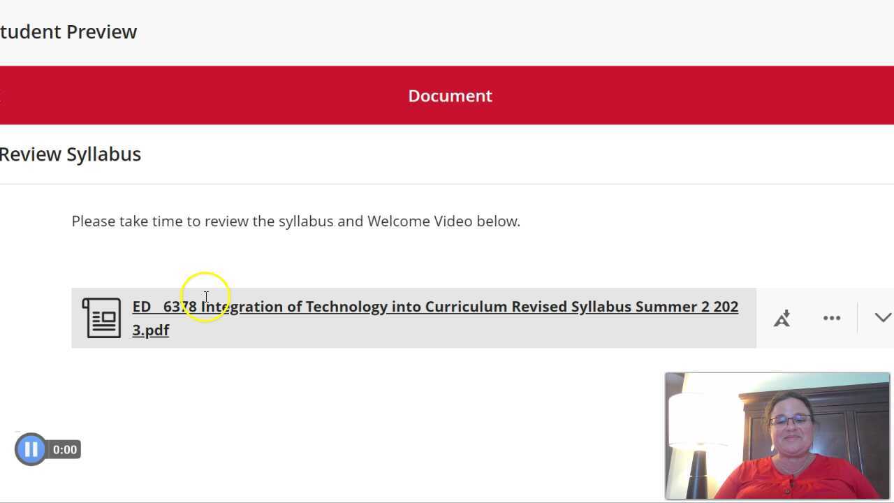 EDUA 6378 Welcome Video Summer 2