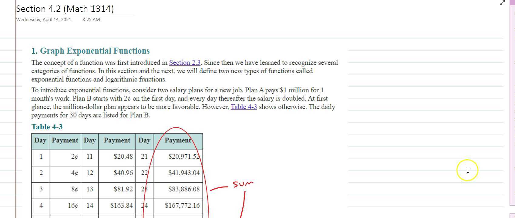 Section 4.2 (Math 1314 Spring 2021)