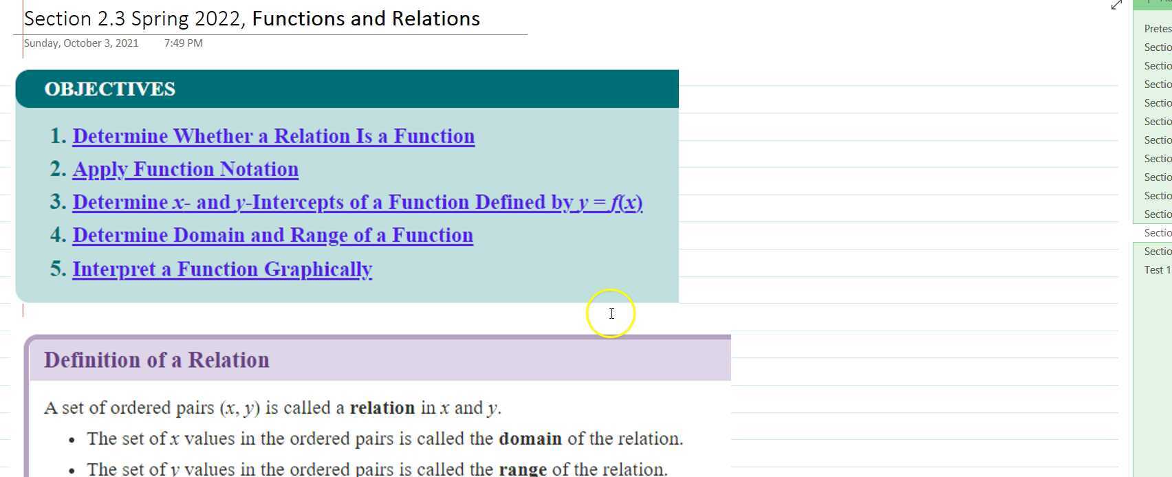 Section 2.3 Part 1 Spring 2022