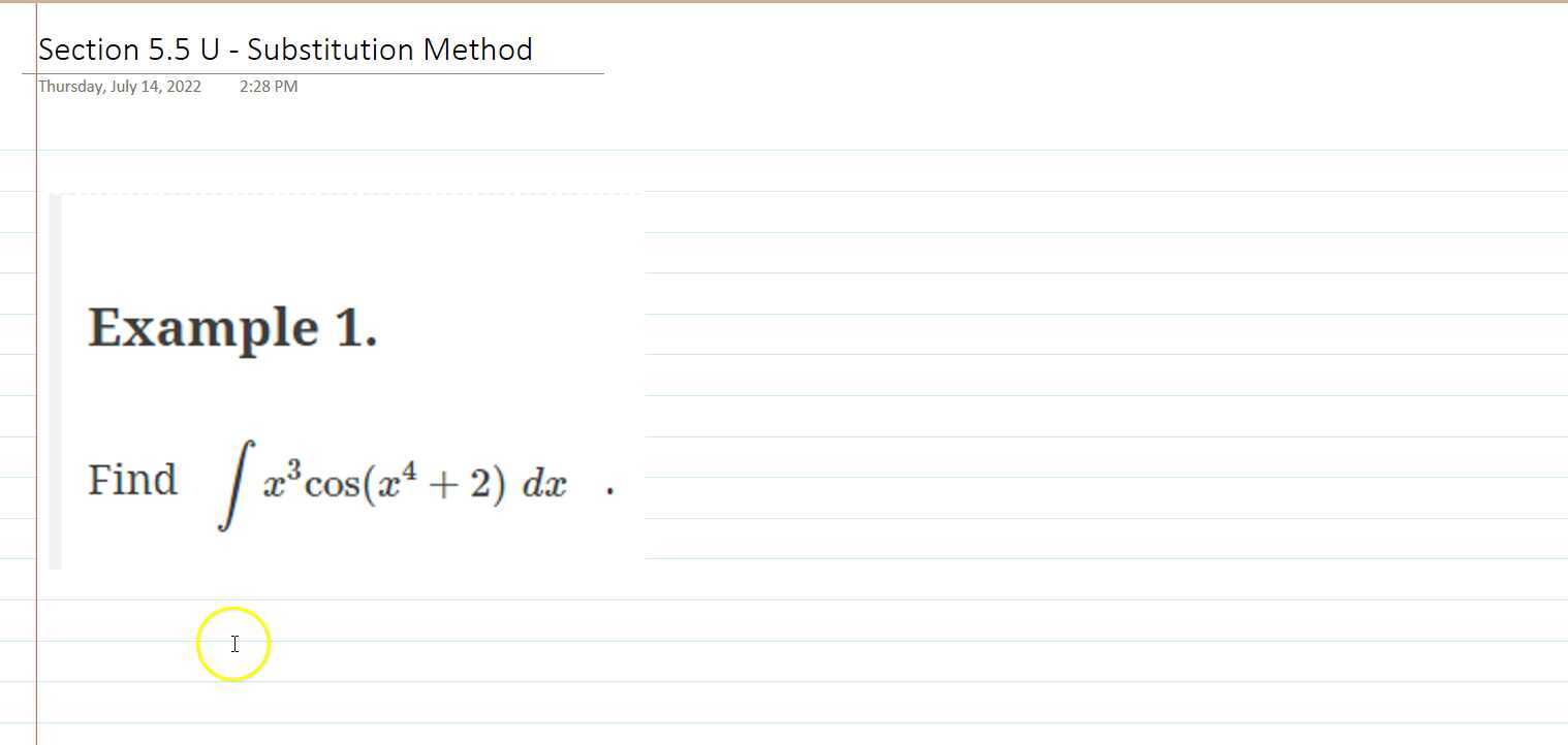 Section 5.5 U Sub-Method