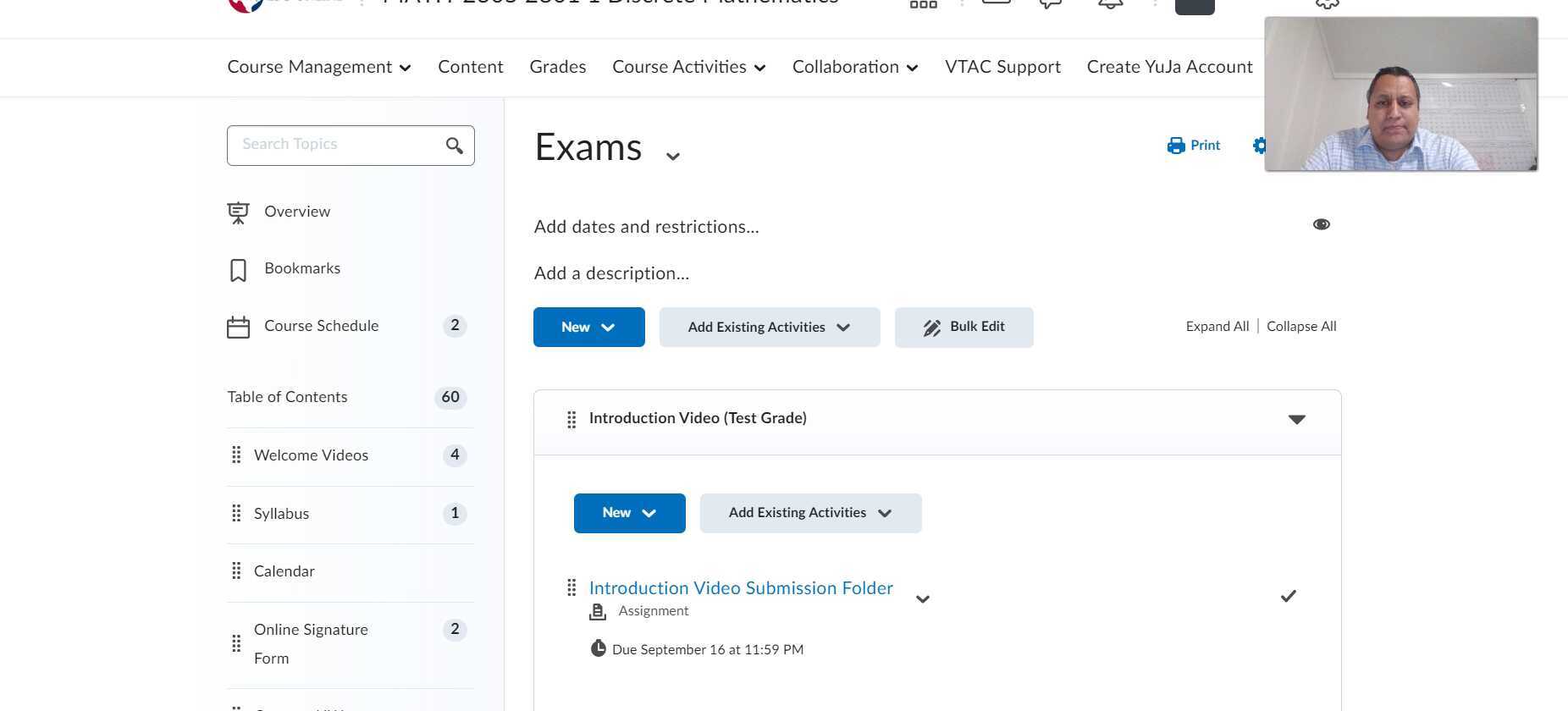 Intro Video Instructions Fall 2022 Math 2305