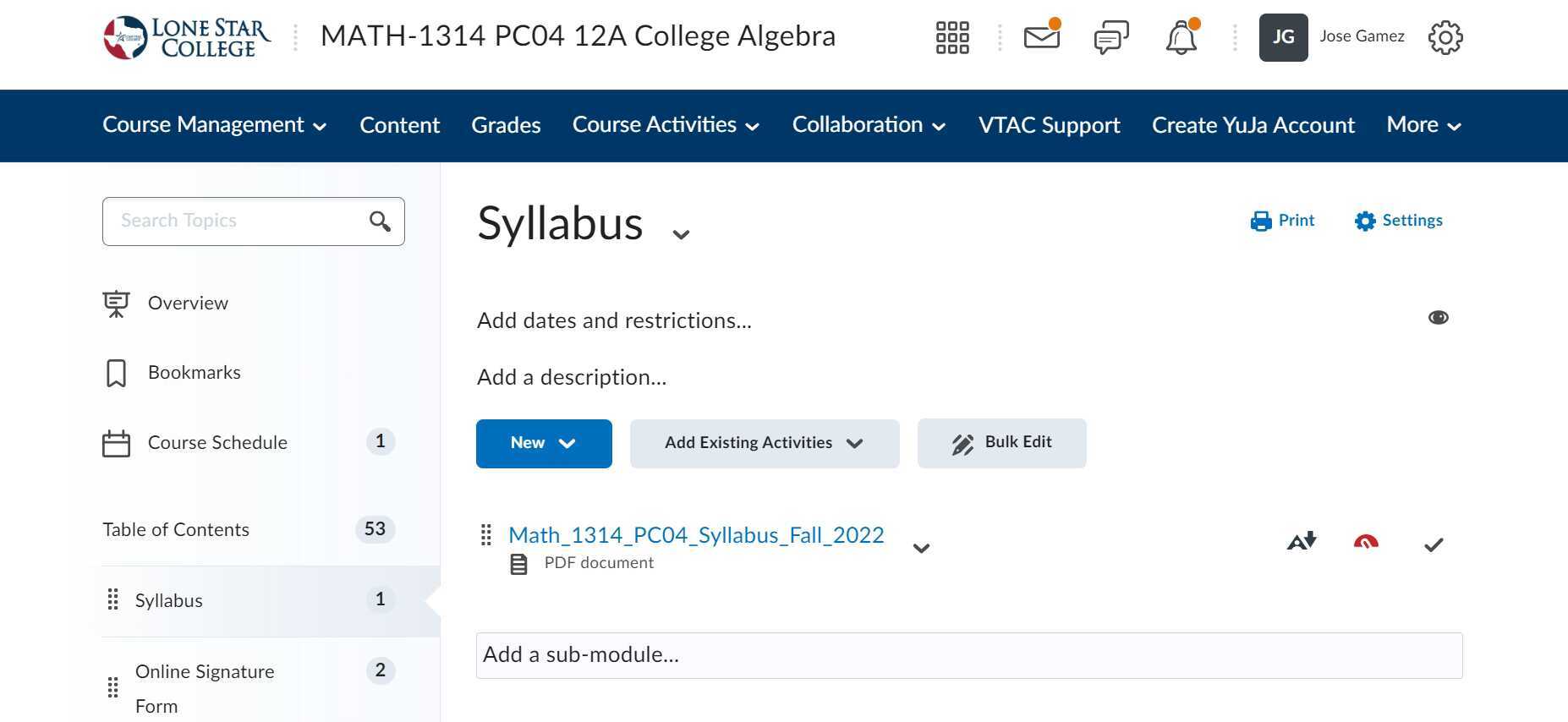 Syllabus Welcome Video Fall 2022 Math 1314
