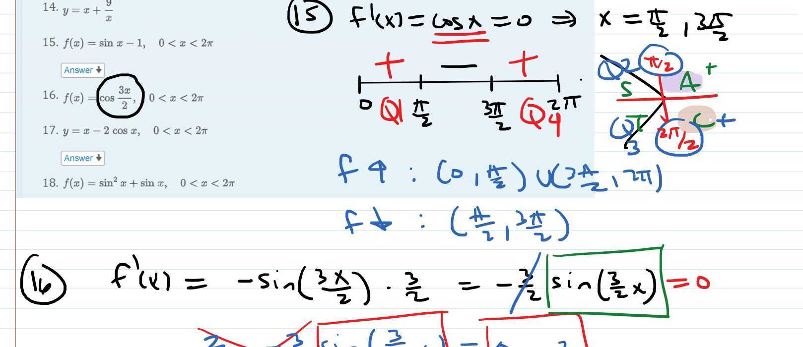 More on Chapter 3 Part 2 (Trig Problems)