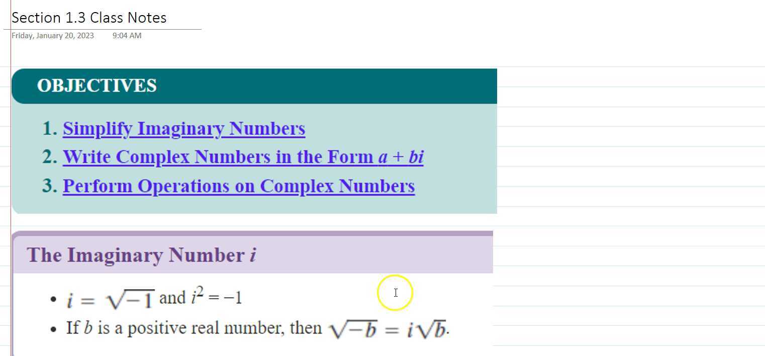 Section 1.3 Spring 2023