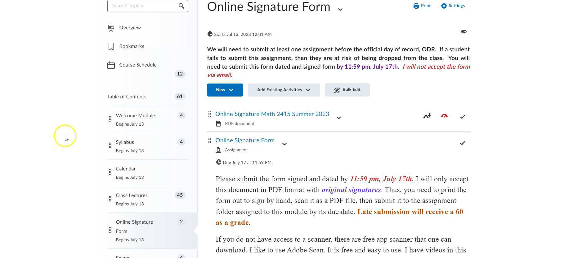 Online Signature Form Instructions Video