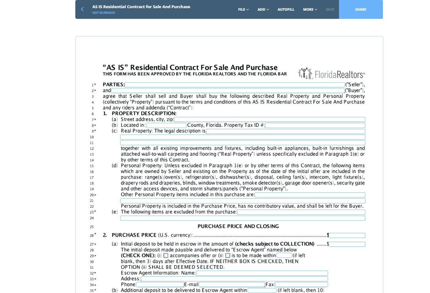 AS IS Contract - Part 1