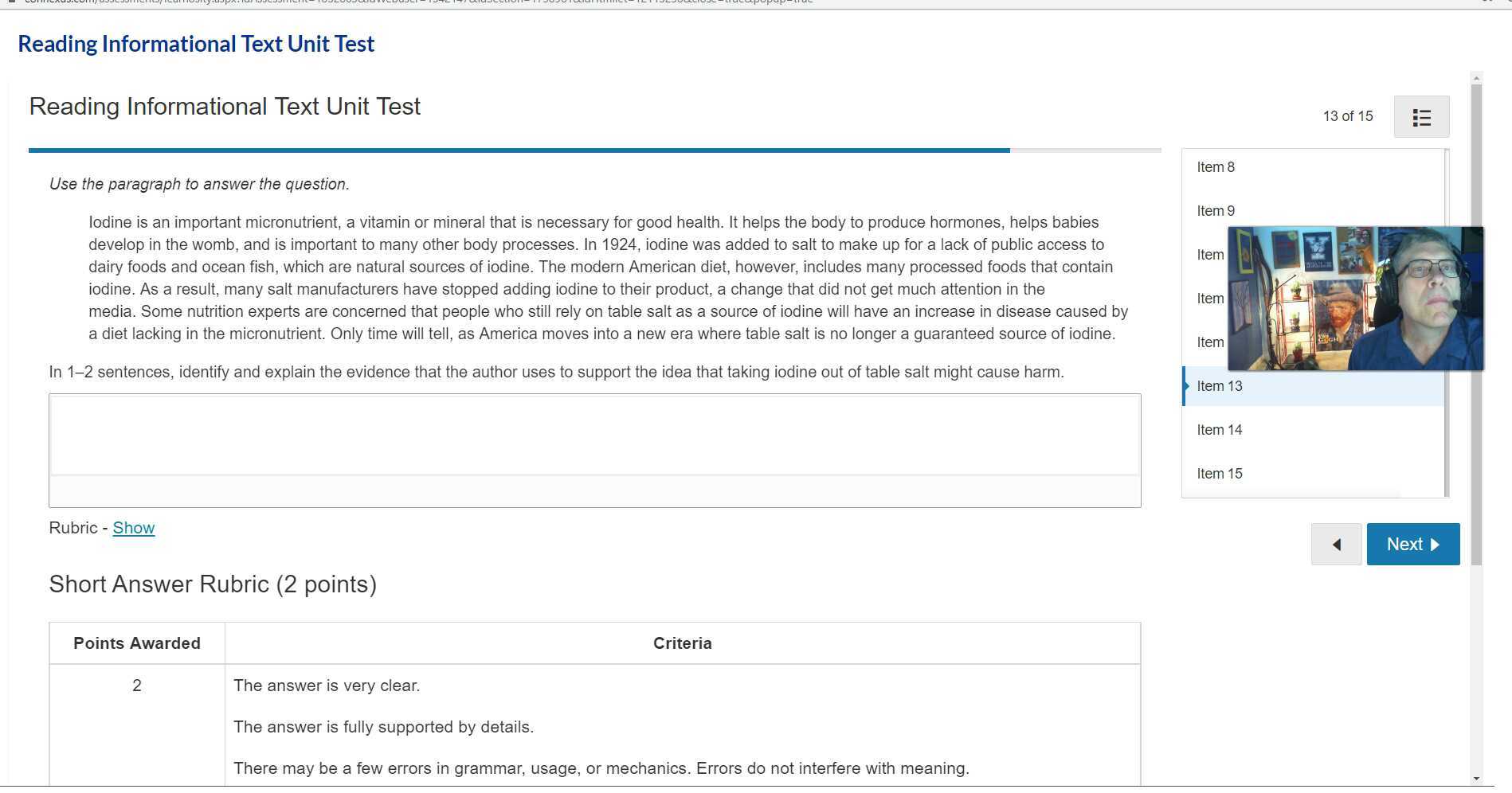 ELA-7 U3 Test Writing Intro