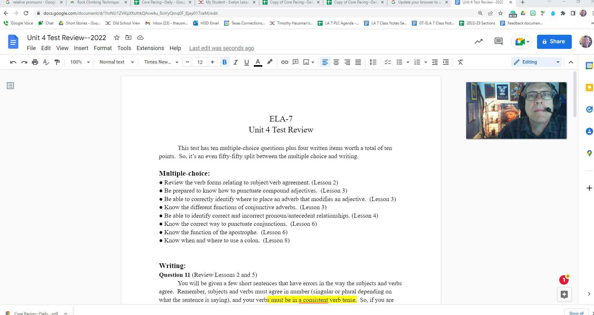 ELA-7A Unit 4 Ttest Review Preview