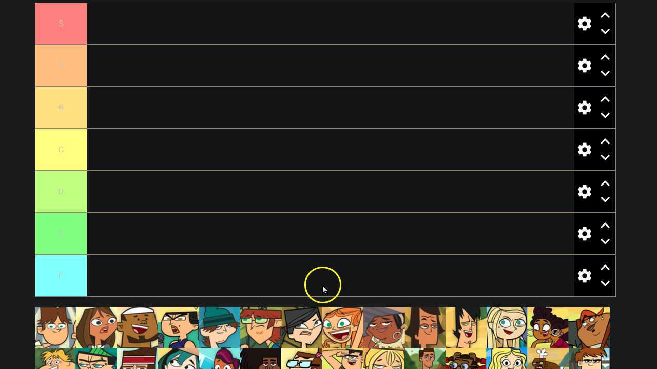 TOTAL DRAMA tier list