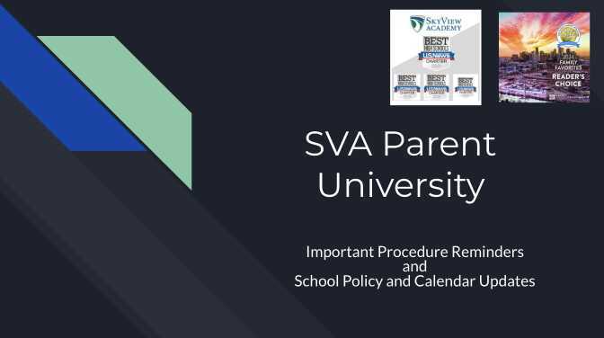 SVA Parent University #1