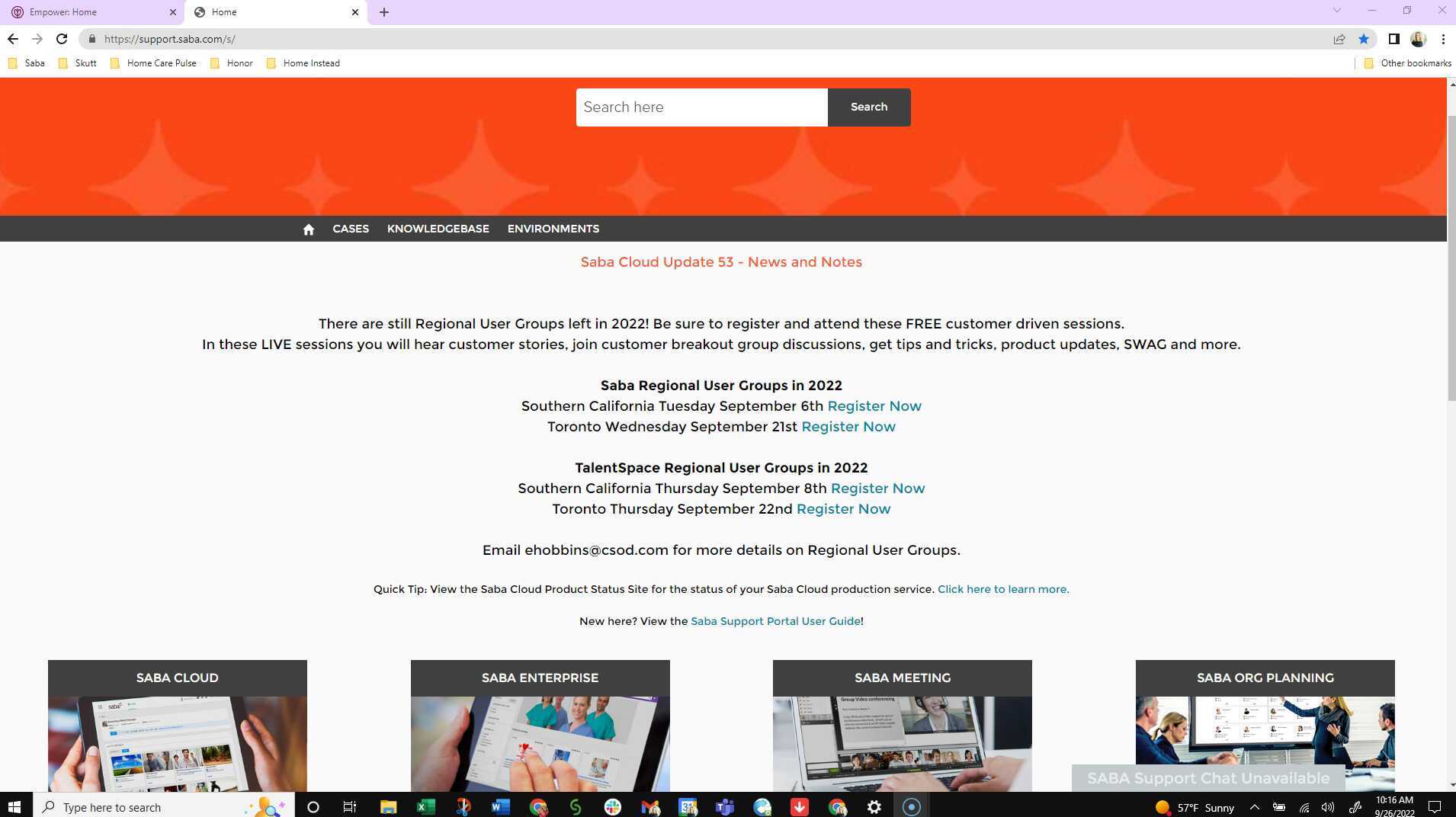 How to create a Saba Support ticket