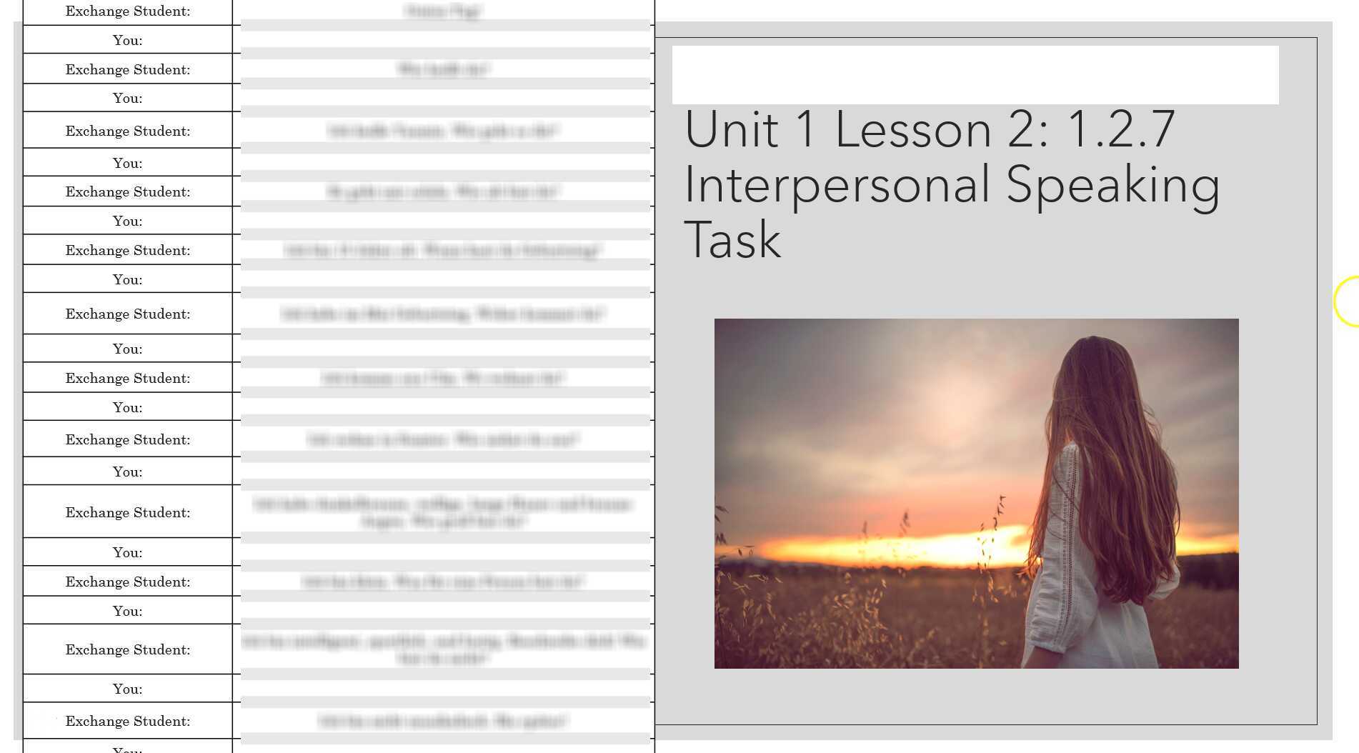 G1 U1L2 Seaking Task