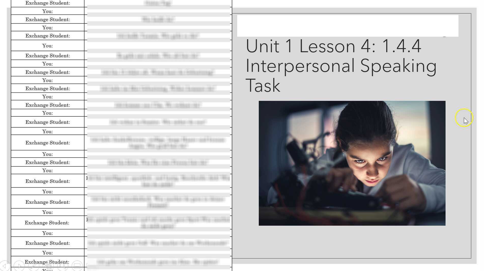 G1 U1L4 Speaking Task